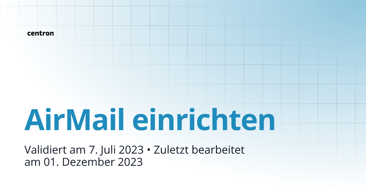 AirMail einrichten | Airmail