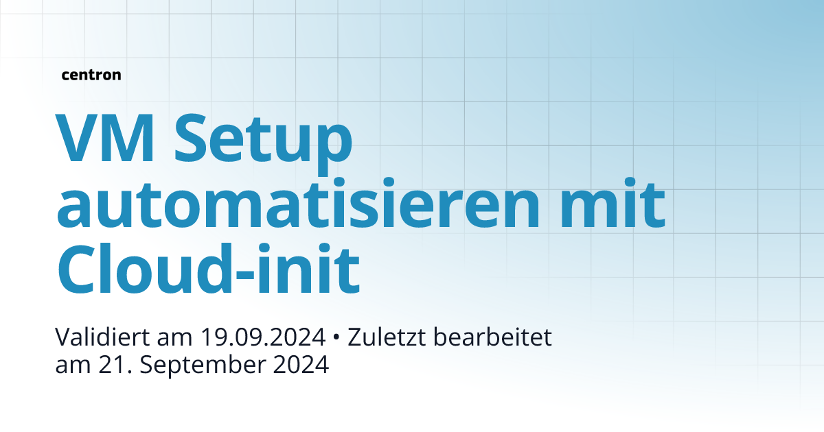 VM Setup automatisieren mit Cloud-init | ccloud³