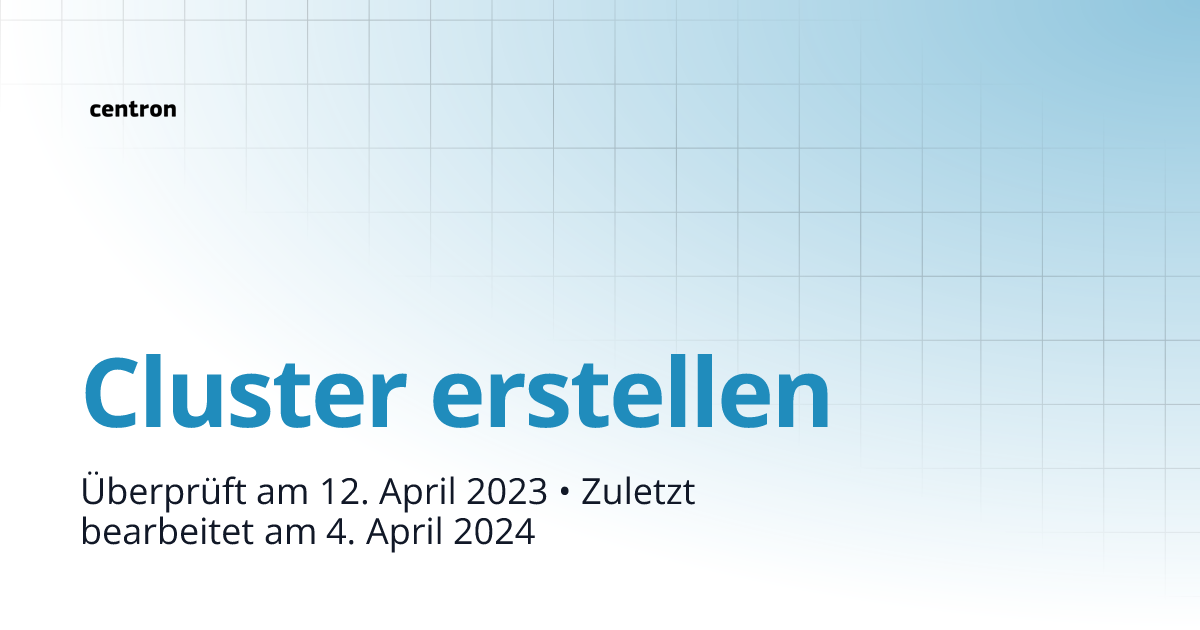 Cluster erstellen | Kubernetes