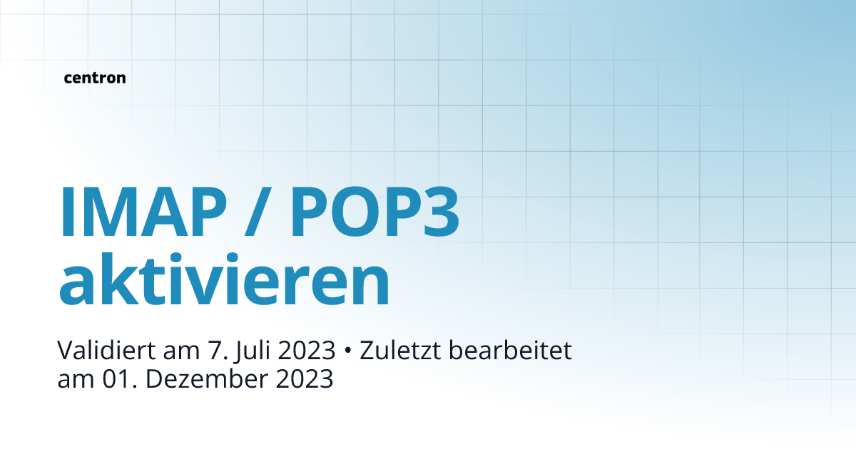 IMAP / POP3 aktivieren | Microsoft Exchange