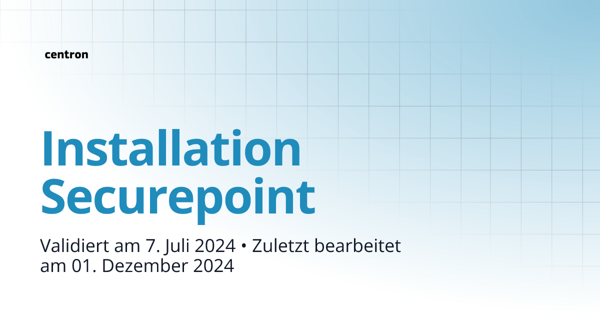 Installation Securepoint | VPN