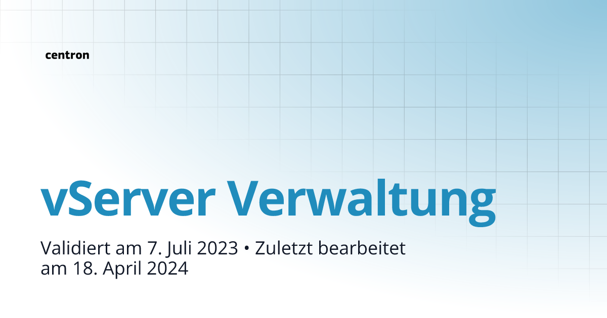 vServer Verwaltung | Webhosting